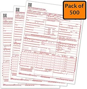Amazon.com : (Pack of 500) CMS 1500 Forms, HCFA 1500 Forms, Health ...