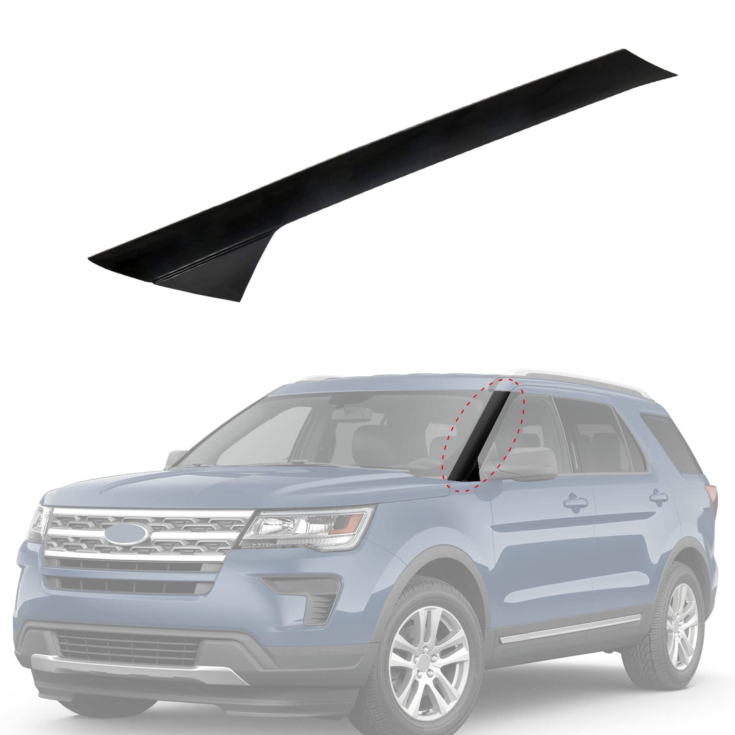 CARMOCAR Outer Windshield Pillar Trim Panel Molding Front Left (Driver ...