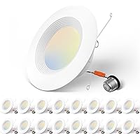 Amico 5/6 inch 3CCT LED Recessed Lighting 16 Pack, Dimmable, IC & Damp ...