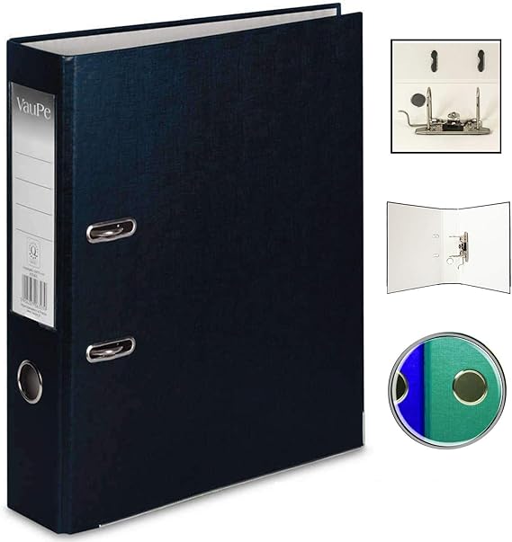 5 x Black A4 Large 75mm Lever Arch Files Folders Metal Edge & Finger ...