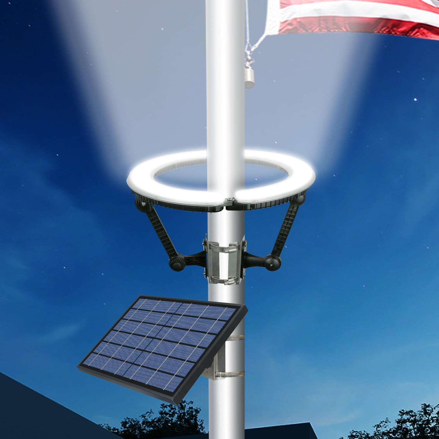 enrybia Flag Pole Light Solar Powered 4640 Lumens Brightest Solar ...