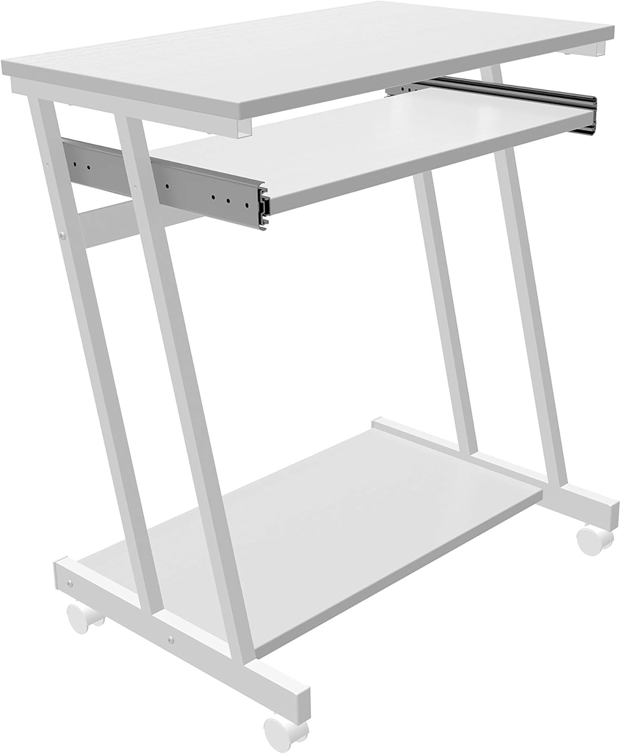 InnoFur Trapezi PC/Laptop Desk (White) with Castor/Computer Table with ...