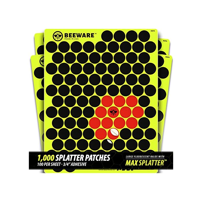Buy BEEWARE - 1000 Adhesive Splatter Target Stickers - Cover Up Patches ...