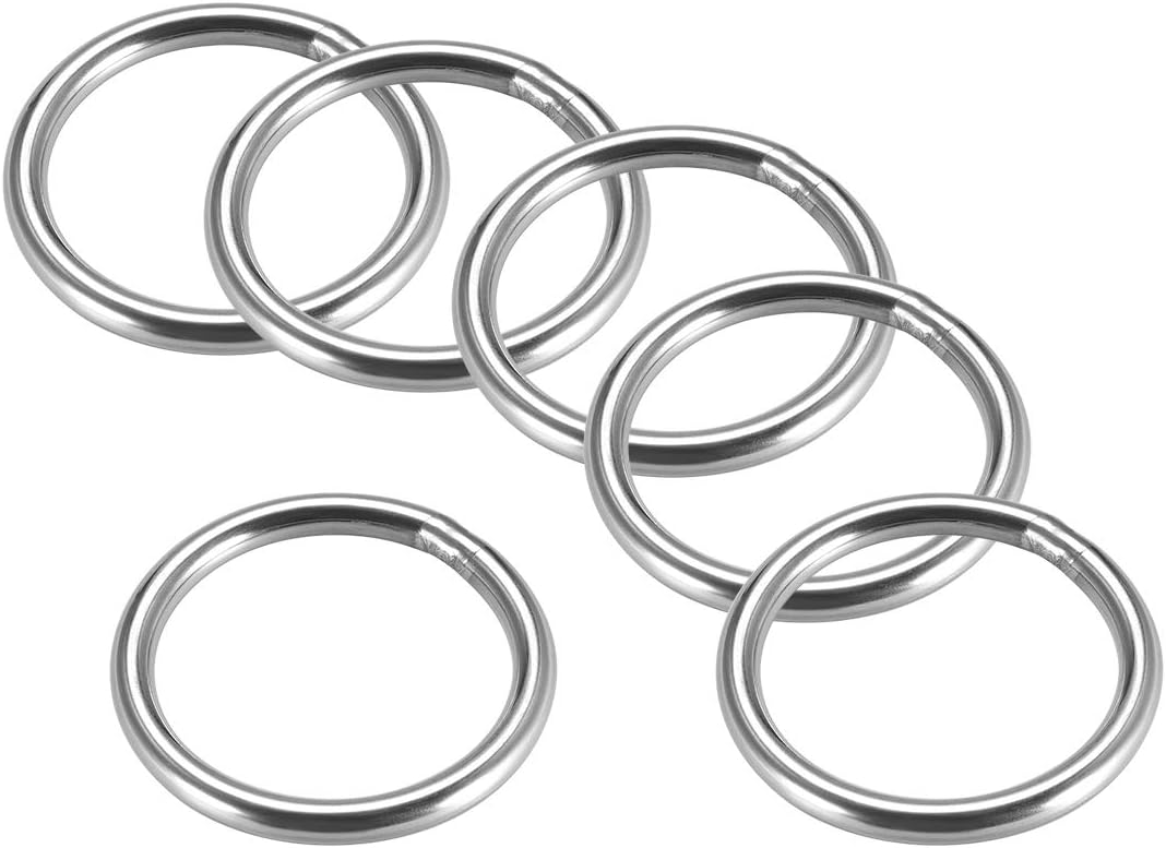 uxcell Stainless Steel O Ring 2-inch Inner Diameter 5mm Thickness ...