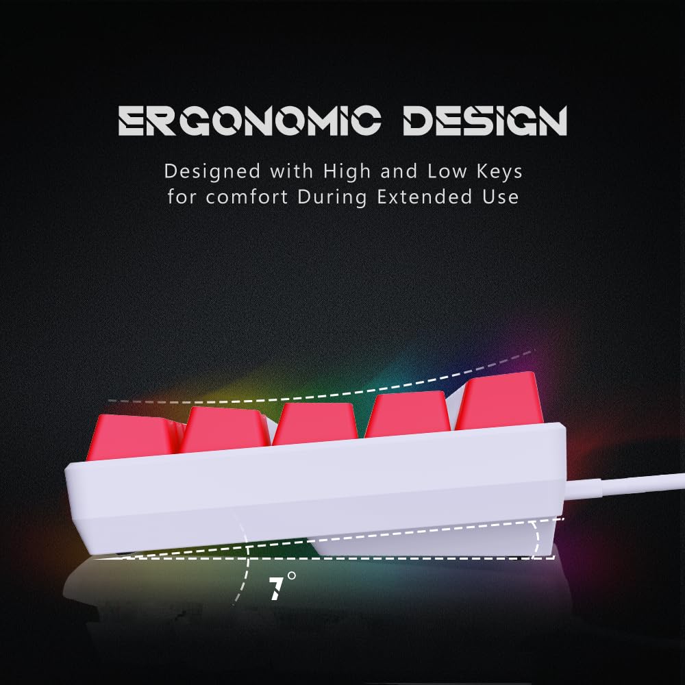 Mua 68-Key Mechanical Keyboard with Colorful Backlight 60% Gaming ...