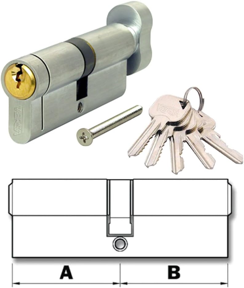 VERSA Dual Finish Euro Cylinder Lock Barrel Thumb Turn ( 30mm(T) X 30mm ...
