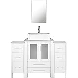 Amazon.com: eclife 36” Bathroom Vanity Sink Combo White W/Side Cabinet Vanity White Ceramic ...