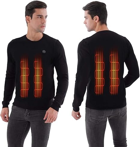 Heated Sweater USB Charging Thermal Underwear for Men Electric Heated ...