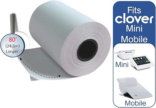 Amazon.com : Clover Mini Receipt Paper and Mobile Printer 2 1/4 x 80 ...
