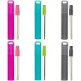 Amazon.com: NAIVELY-Reusable Straws 6 Pack Collapsible Portable ...