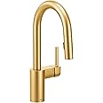 Moen Align Brushed Gold One-Handle Pulldown Bar Faucet Featuring Power ...