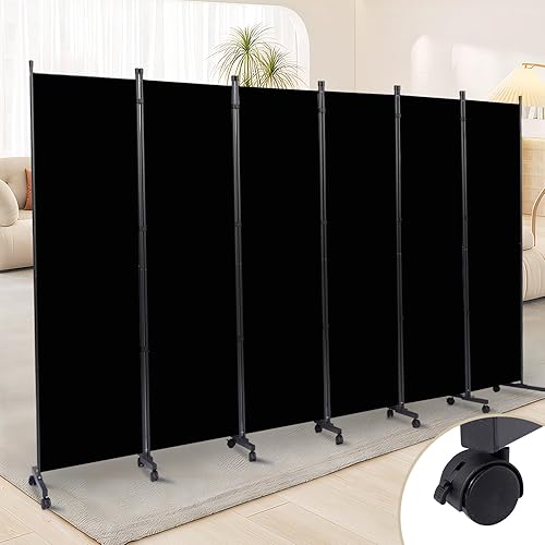 Room Divider 6 Panel Room Dividers/Wheels, Fabric Room Divider Panel ...
