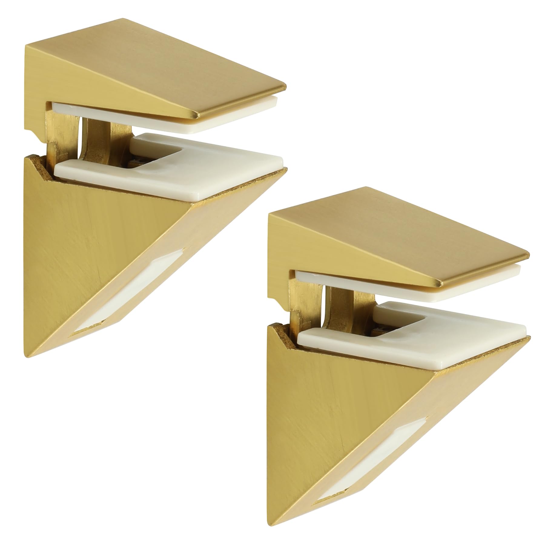 Mooche Glass Shelf Bracket Adjustable Shower Brackets Gold, 2 Pack Wall ...