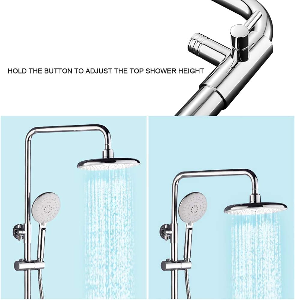 Modern Commercial Chrome Shower Mixer System Set with Overhead Rainfall ...