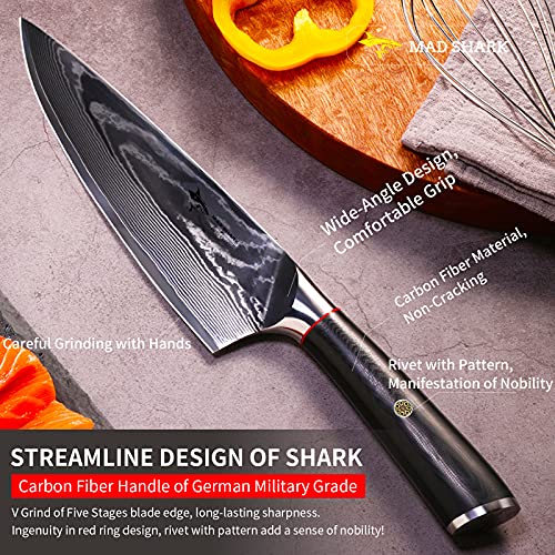 MAD SHARK Ultra Sharp Chef Knife, 8 Inch Professional Kitchen Knife ...