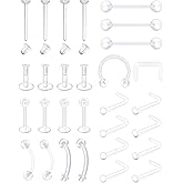 Amazon.com: WildVibe Clear Septum Retainer 14g Piercing - Clear Septum ...