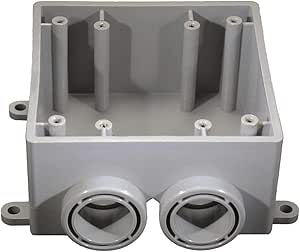 Weatherproof Box, 2Gang, PVC, 36.3 cu. in - Electrical Hubs - Amazon.com