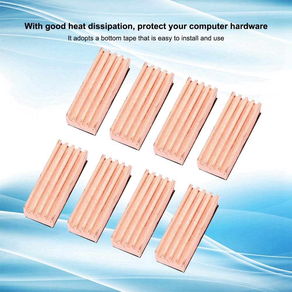 Copper RAM Heat Sink, 8Pcs Pure Copper Heat Sink Cooling Fin Heatsink ...