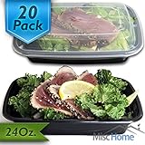 Amazon.com: [20 Pack] 32 Oz. 2 Compartment Meal Prep Containers Durable ...