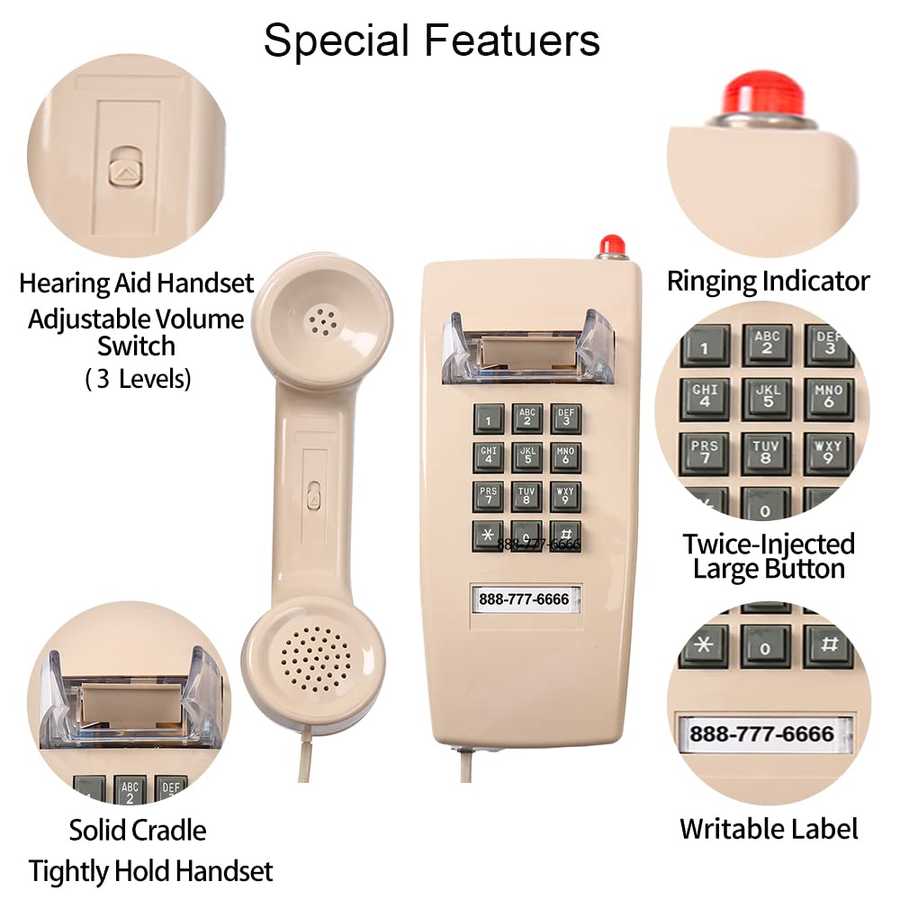 Mua HTMengt Traditional Wall Phone Metal Bell,Classic 2554 Wall ...
