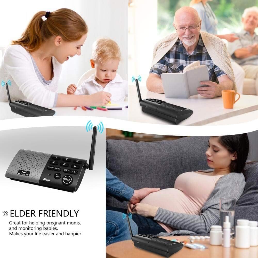 HOSMART Wireless Intercom System Two Way Communication Home and Office ...