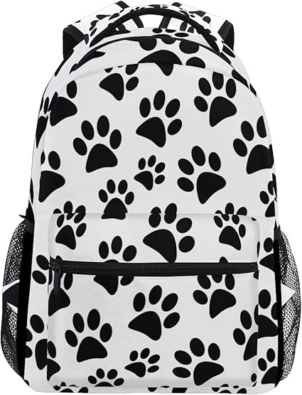 Funnyy Cute Animal Cat Dog Paw Print Backpack Travel School Shoulder ...