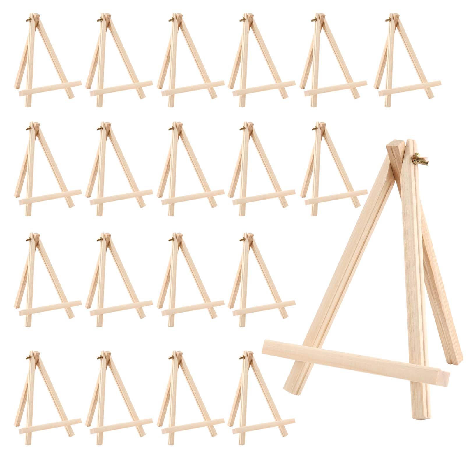 JAPCHET 20 Pack 9.4 Inch Wood Easel, Adjustable Small Wooden Easels ...