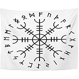 Amazon.com: VaryHome Tapestry Black Celtic Viking Design Magical Runic ...