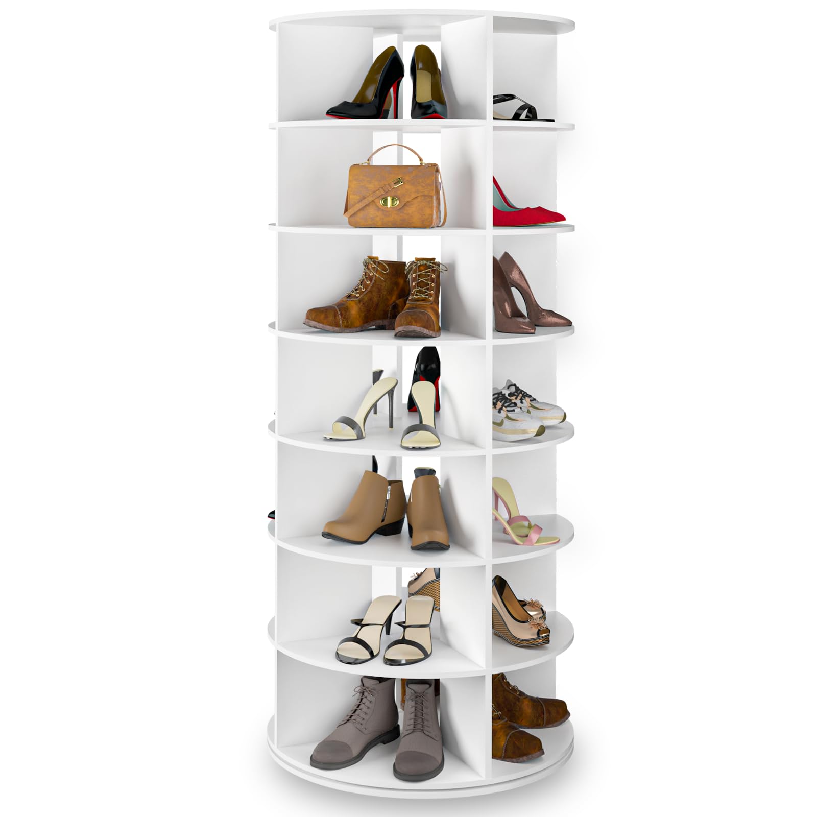 Hestiasko Rotating Shoe Rack Tower, 7 Tier Spinning Shoe Rack Tower ...
