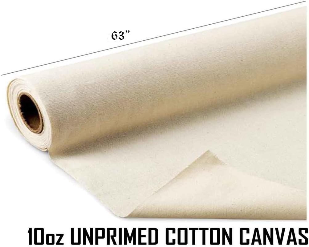Amazon.com: AK Trading 63" Wide Unprimed Cotton Canvas Fabric 10oz ...