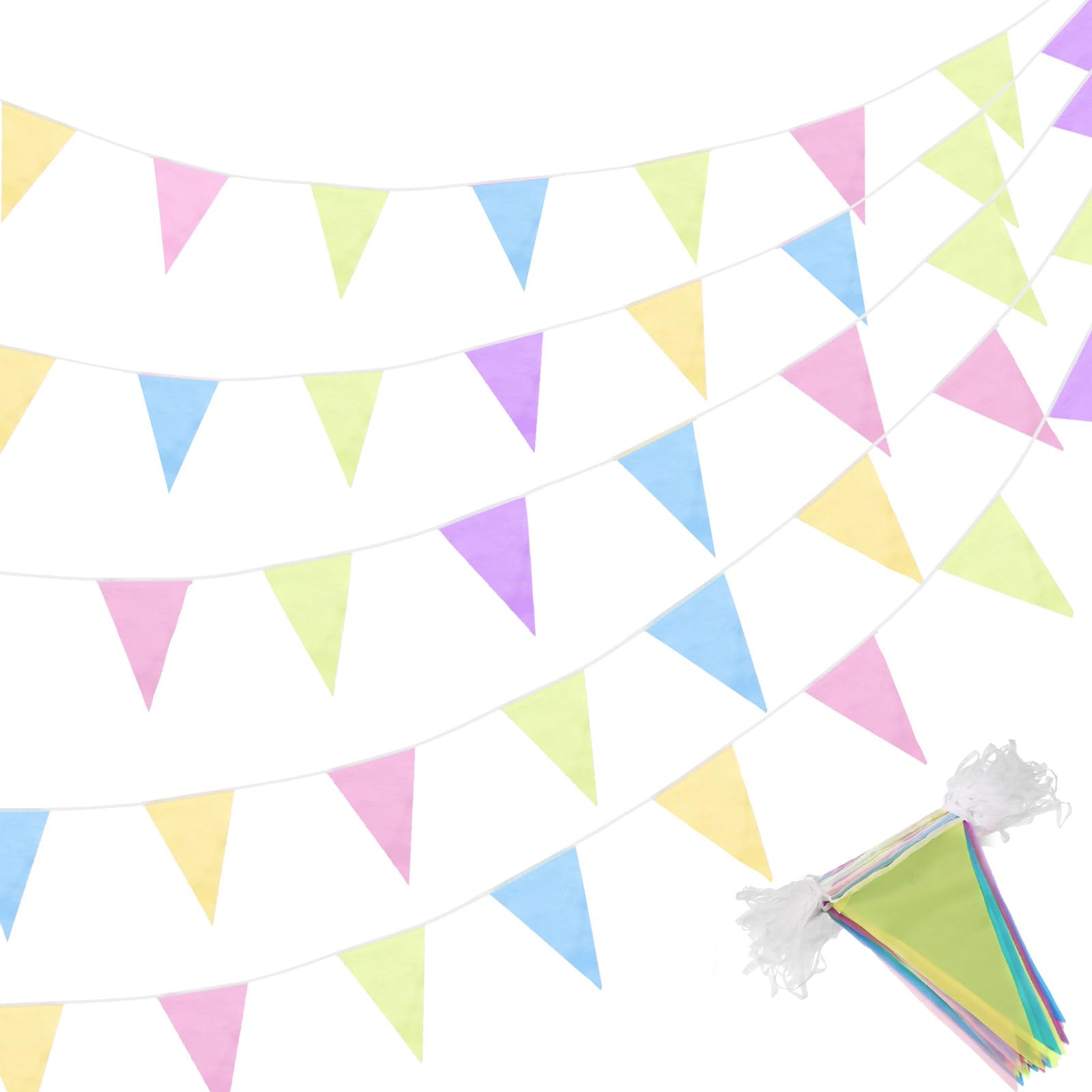 Tatuo 200 Feet Solid Pennant Banners Flags String Triangle Hanging DIY ...