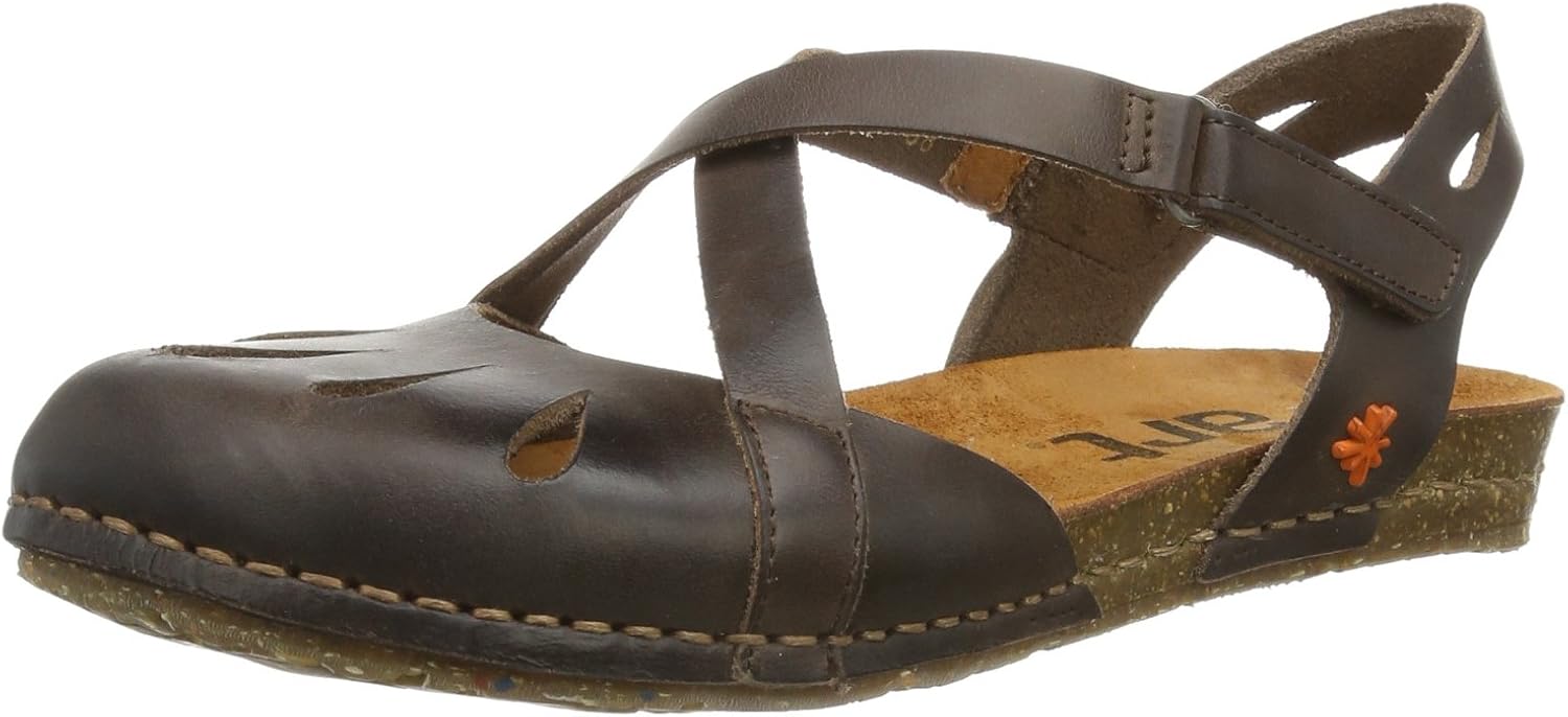 ART Women's Creta Enclosed Toe Wedge Heels Sandals, Brown (Brown), 5 UK ...