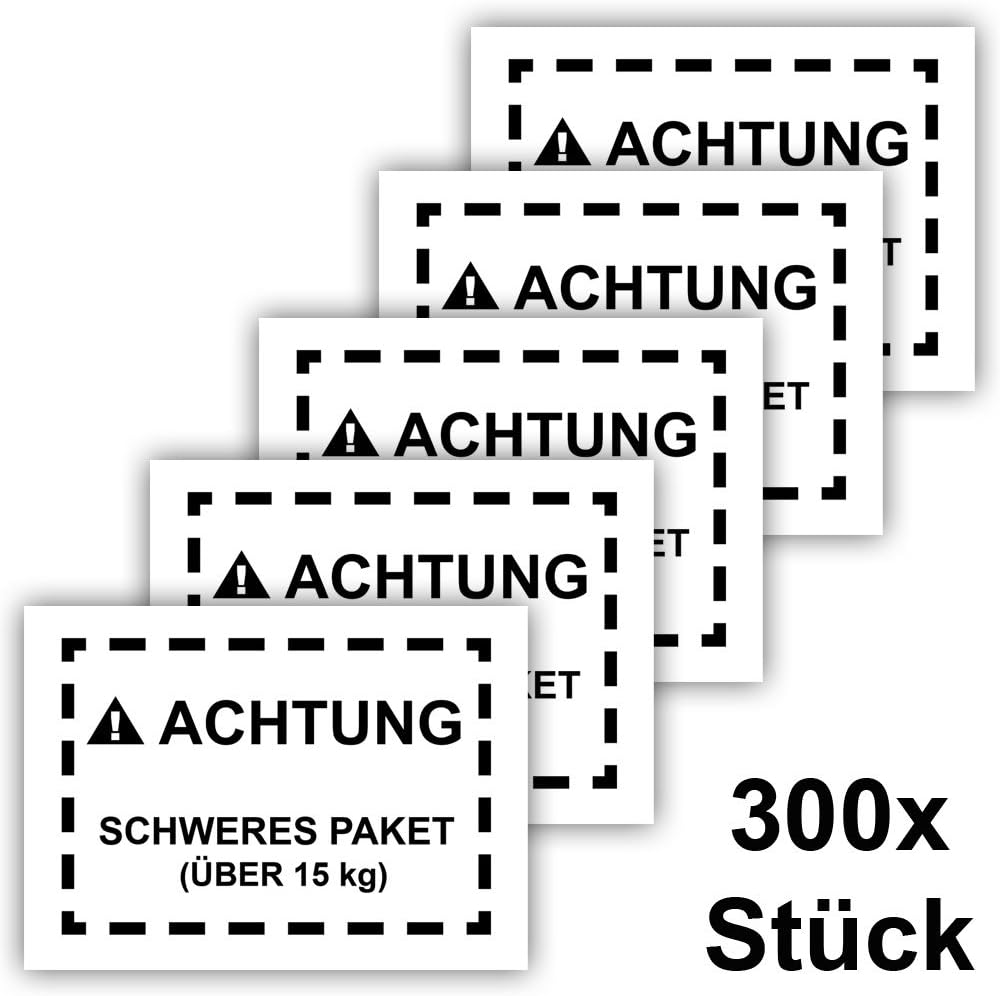 300x Schweres Paket Aufkleber, Groß 15x10cm, Kennzeichnung schwerer ...