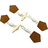 Amazon.com: 4 Sets Sew-On Toggle with Wooden Horn Button for Coat ...