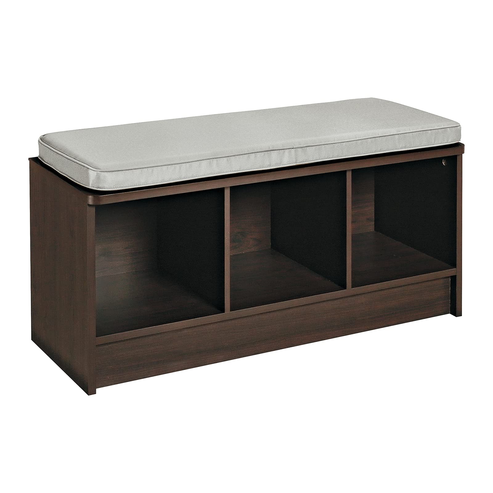 ClosetMaid 1632 Cubeicals 3-Cube Storage Bench, Espresso with Gray ...