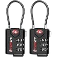 Amazon.com | TSA Approved Cable Luggage Locks, Re-settable Combination ...
