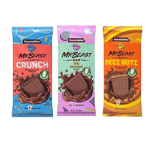Feastables Mr Beast Chocolate Bars – NEW Deez Nuts Peanut Butter, New ...