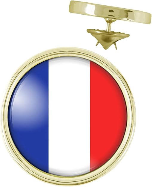 Pin's Doré 20mm France Tricolore Bleu Blanc Rouge Drapeau Français ...