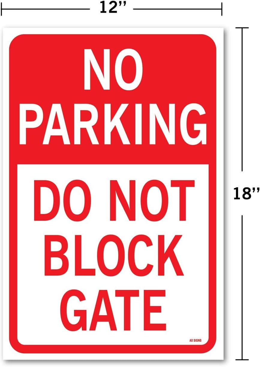 Do Not Block Gate 18 high x 12 Wide UV Protected Red on White Self ...