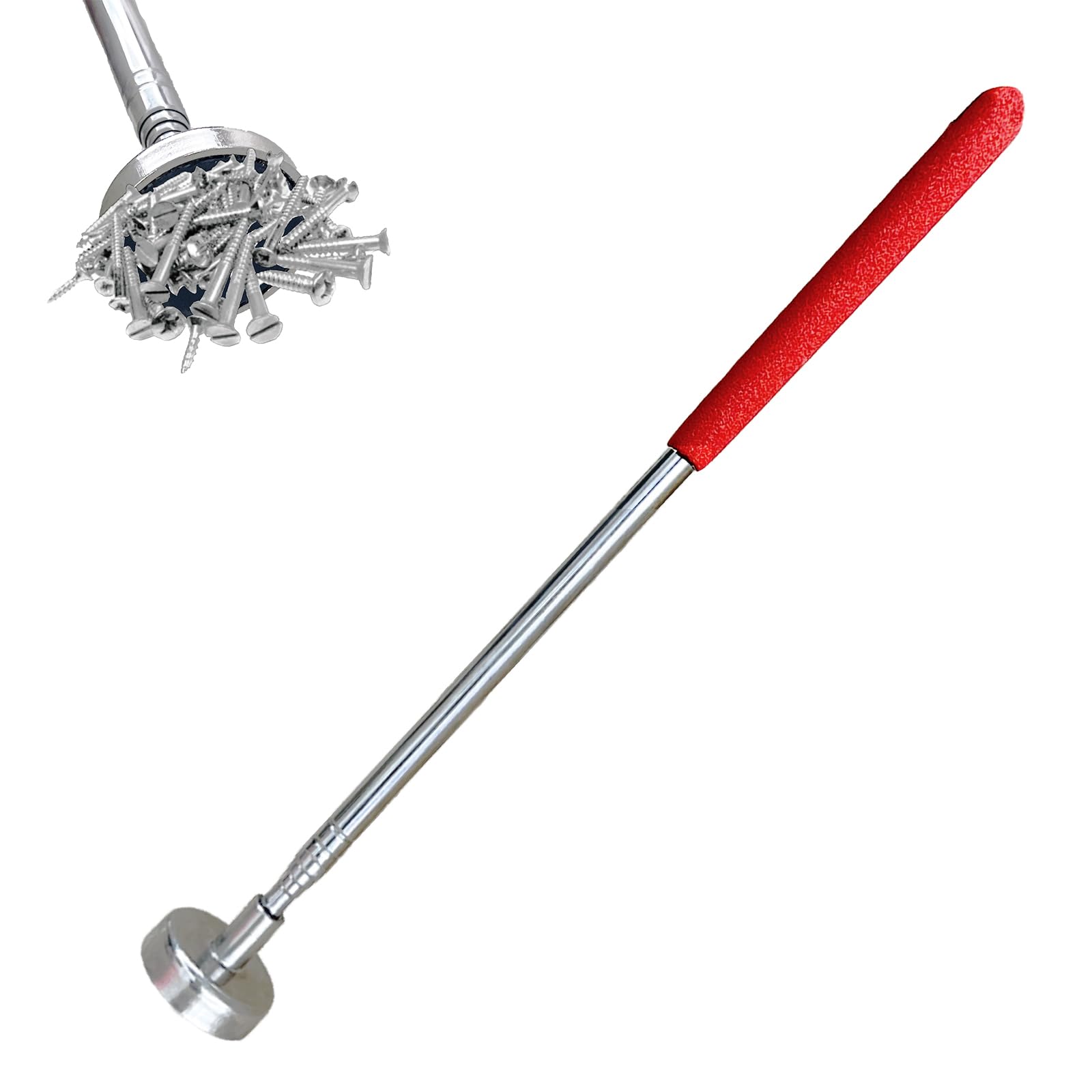 NEOCLICK Telescoping Magnetic Sweeper Pickup Tool, 40” Extendable ...