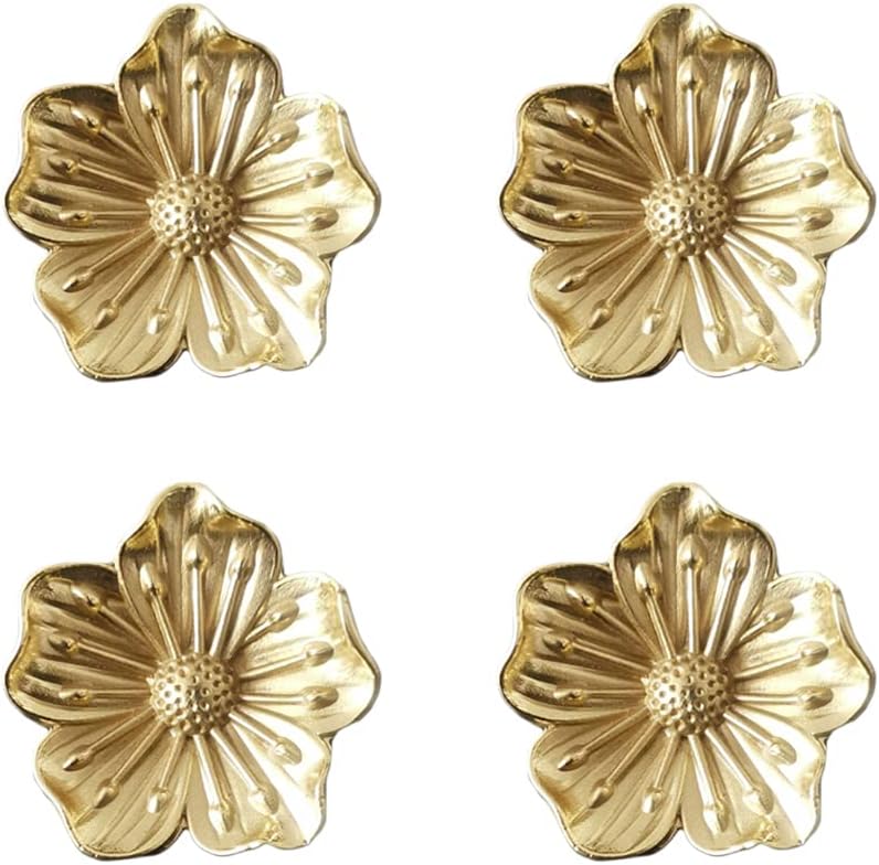 Flower Shape Brass Cabinet Knobs for Cabinet Drawer Cupboard Dresser ...