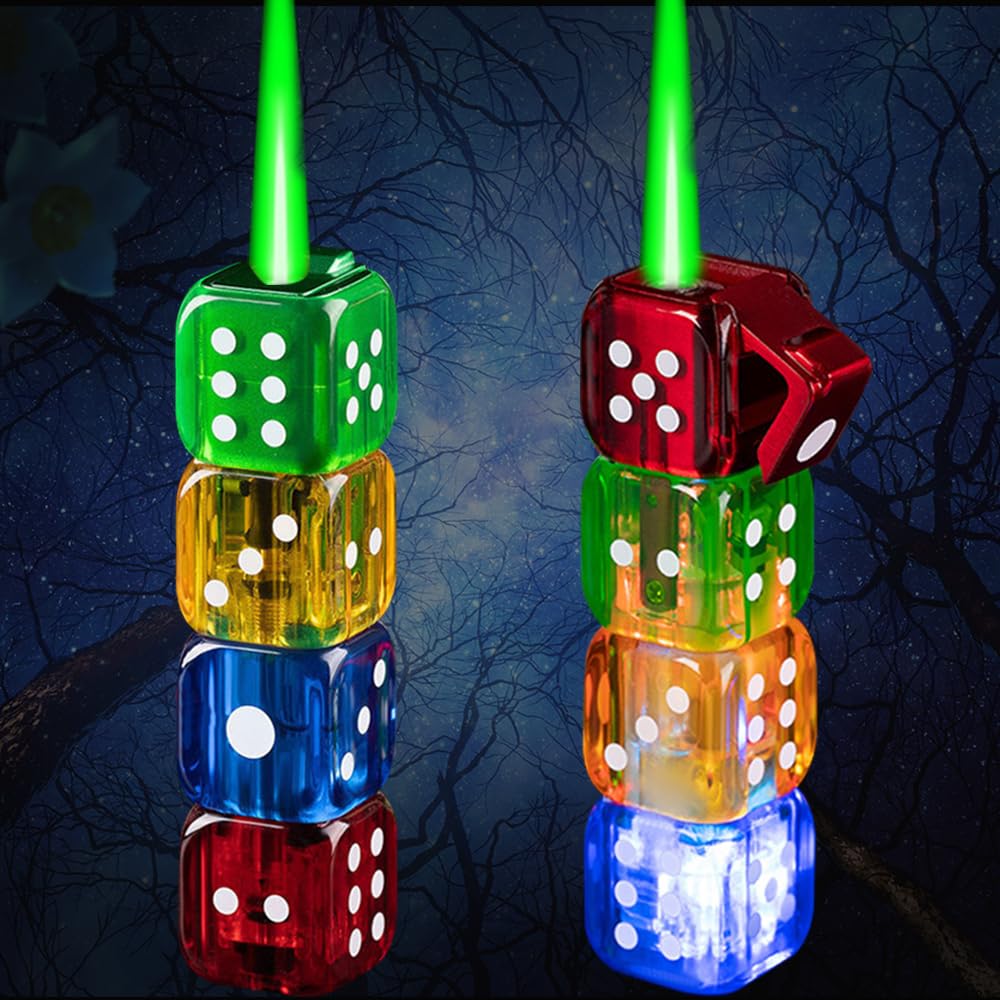 2 Pack Colorful Jet Flame Lighter,Refillable Butane Lighter,Cool Jet ...