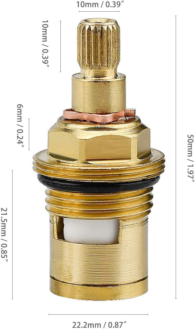 Parti per rubinetti 1 Coppia di Ricambio in Ottone Stelo Valvola a ...