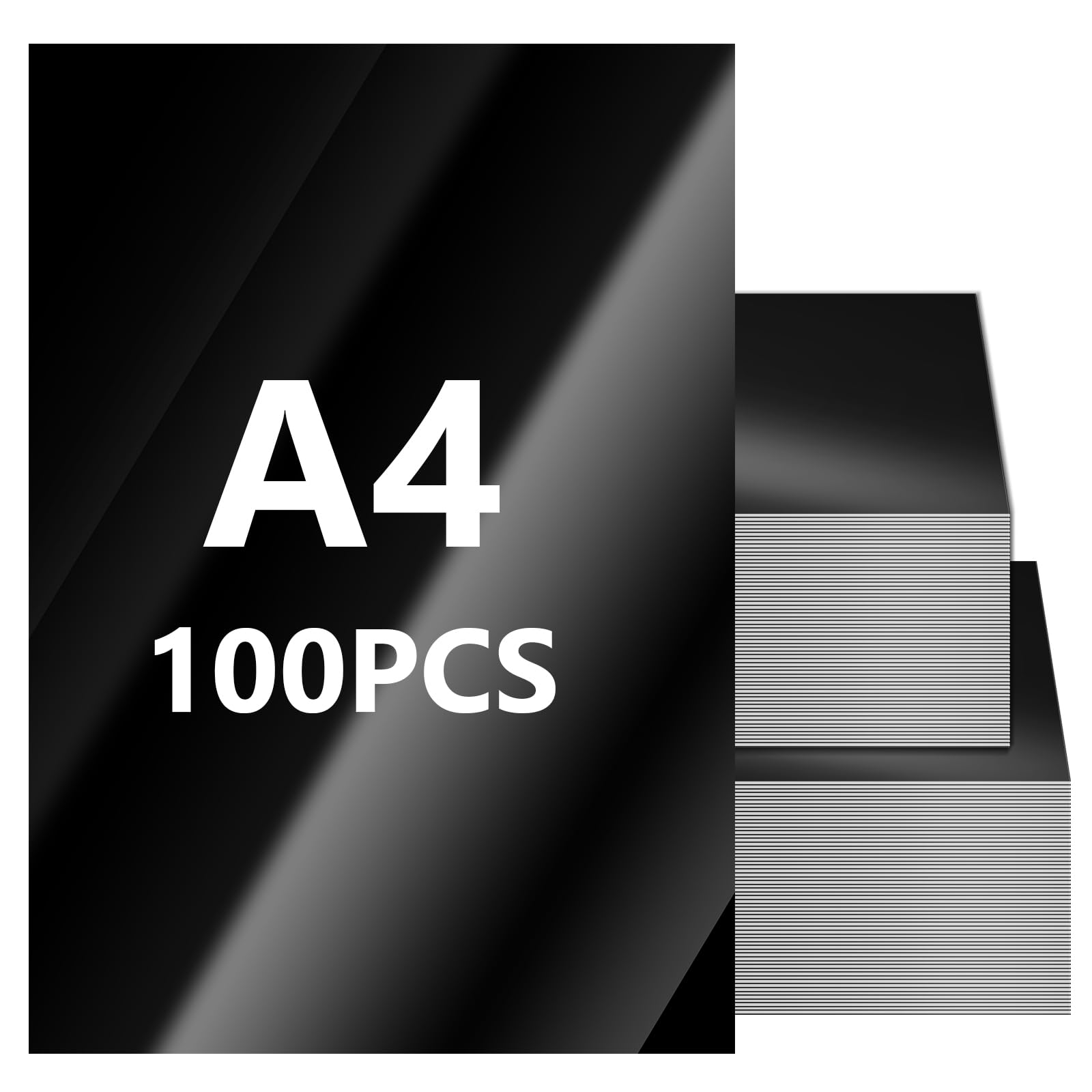 TAICHEUT 100 Sheets 8.5 x 11 Inch Metallic Paper Black Cardstock ...
