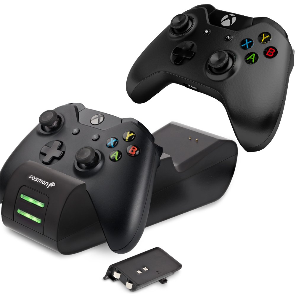 Fosmon Xbox One/One X/One S Dual PRO Controller Charger, [Dual Slot ...