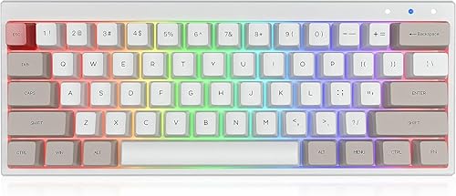 Ractous RTK63P 60% Mechanical Gaming Keyboard RGB Backlit PBT keycaps ...