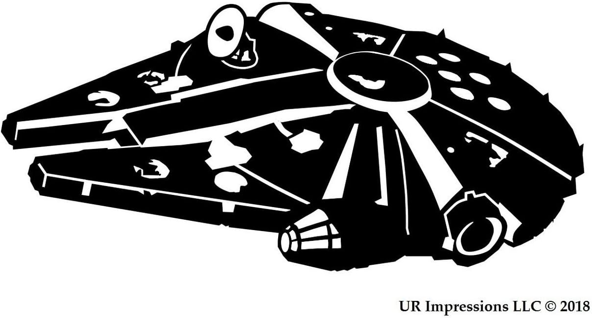Amazon.com: UR Impressions MBlk LF Millennium Falcon Decal Vinyl ...