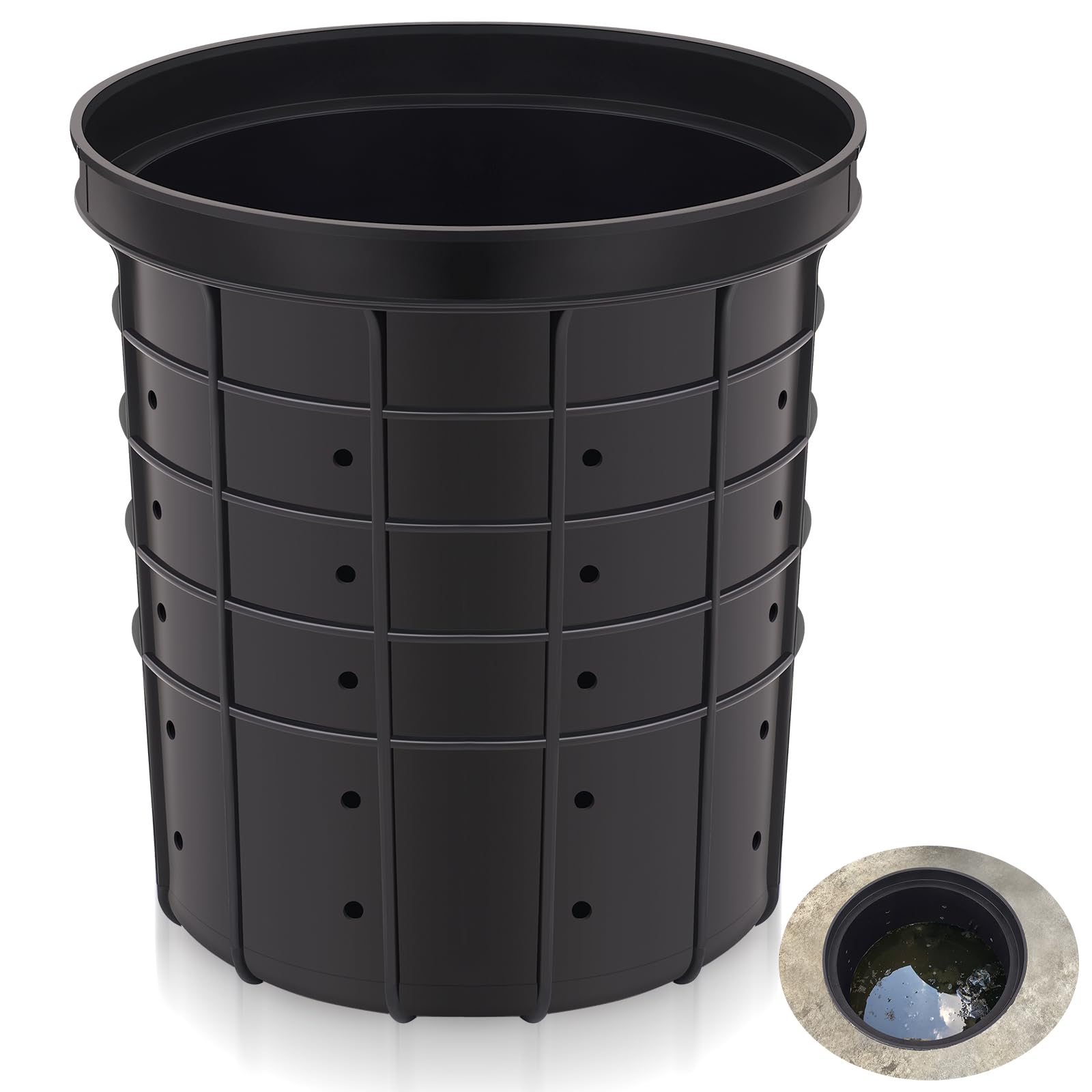 Memorywuu Perforated Sump Basin Perforated Sump Pump Bucket with 40 ...