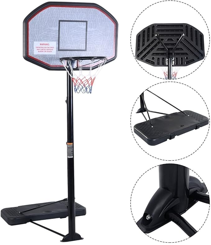 IUNNDS Pro Court tragbarer, höhenverstellbarer Basketballkorb mit ...