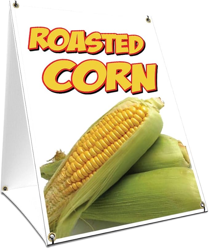 Amazon.com: A-Frame Sidewalk Roasted Corn Sign with Graphics On Each ...
